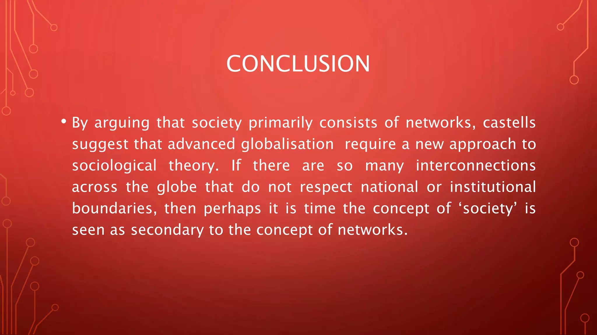 The Network Society : Manuel Castells | PPTX