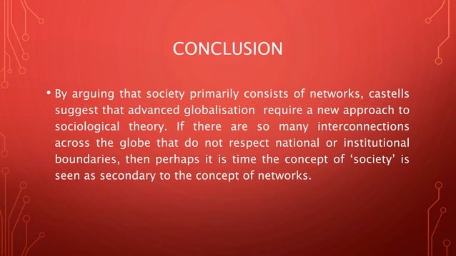 The Network Society : Manuel Castells | PPTX
