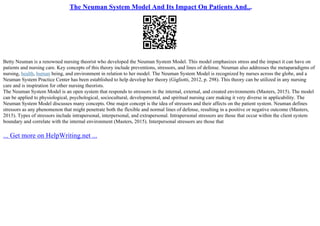The Neuman System Model And Its Impact On Patients And... | PPT