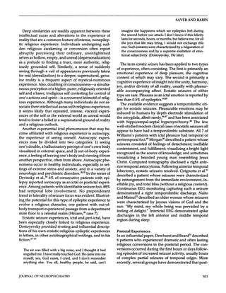 The neural substrates of religious experience (saver & rabin 1997) | PDF