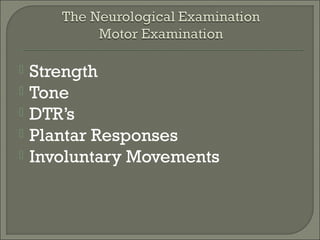 The neuro exam.2010 copy | PPT