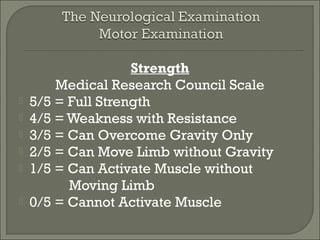 The neuro exam.2010 copy | PPT