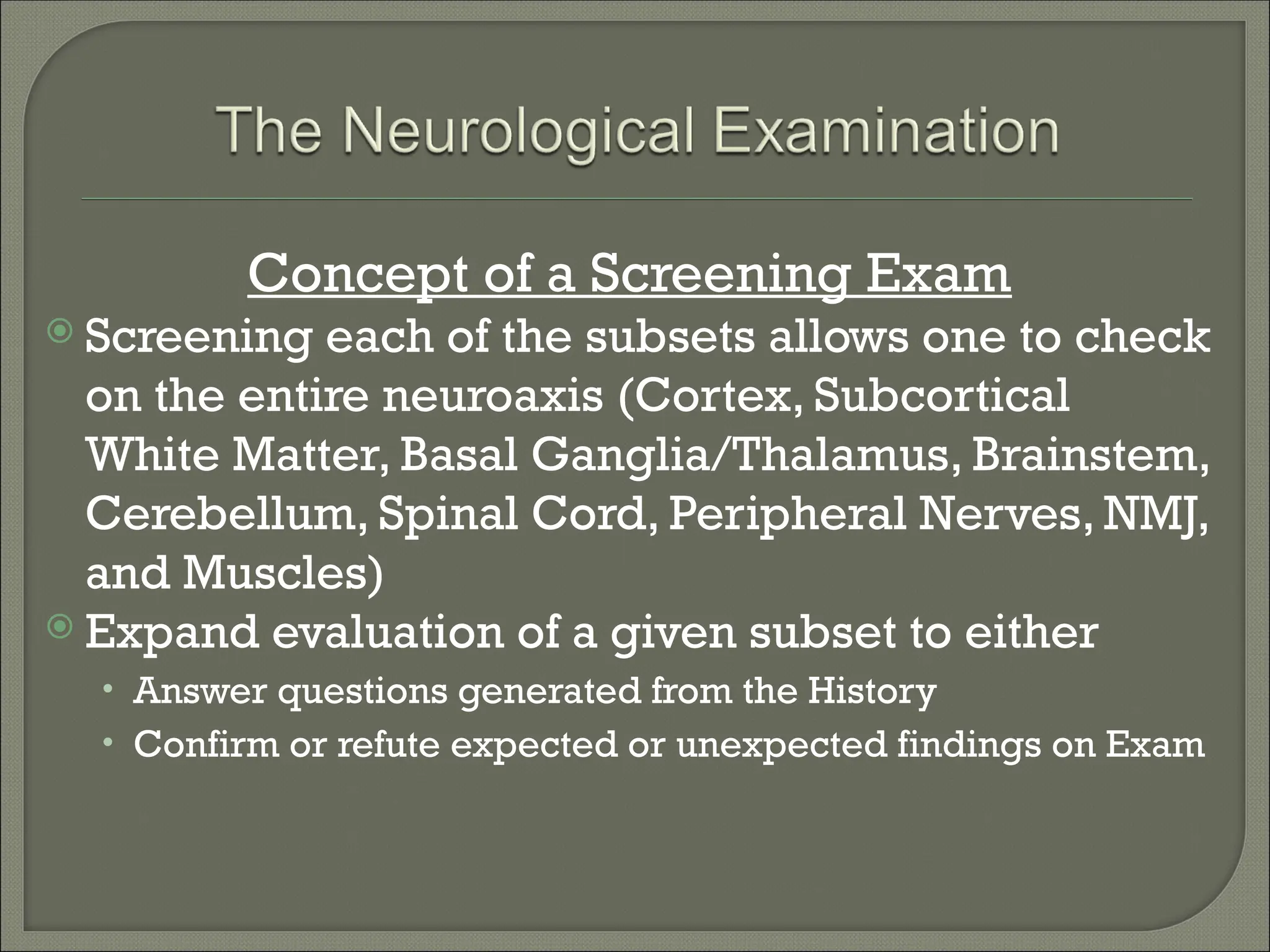 The Neuro Exam 2010; how to use an exam for your charts | PPT