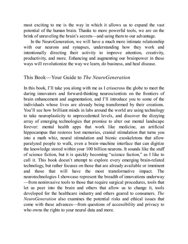 The neurogeneration - Brain book - More details into the brain | PDF