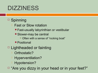 Refining The Neurological History | PPT