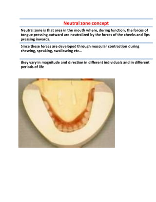 The neutral zone concept in complete denture final | DOCX