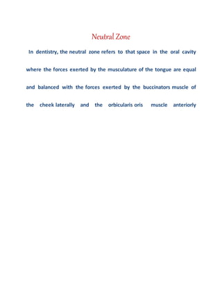 The neutral zone concept in complete denture final | DOCX