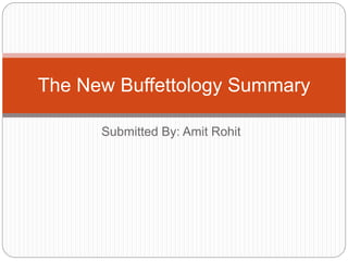 The New Buffettology | PPT