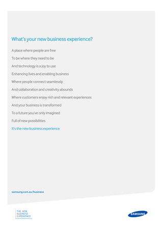 Samsung Business Experience brochure | PDF