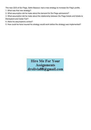 The new CEO of Six Flags Selim Bassoul had a new strategy .pdf