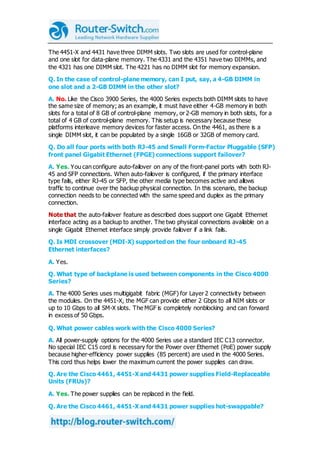 The new cisco isr 4461 faq | PDF