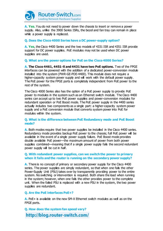 The new cisco isr 4461 faq | PDF