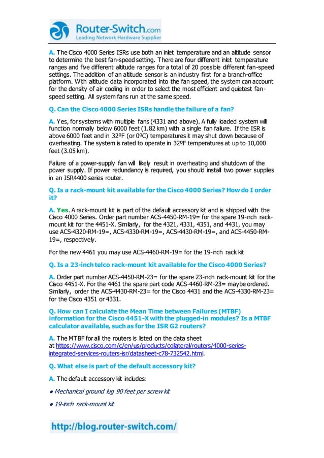The new cisco isr 4461 faq | PDF