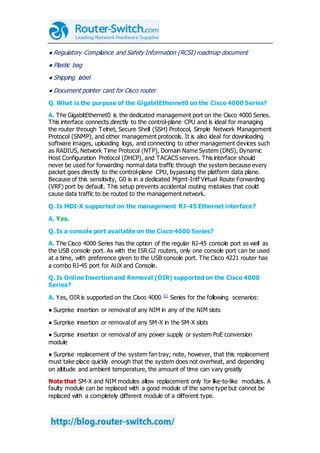 The new cisco isr 4461 faq | PDF