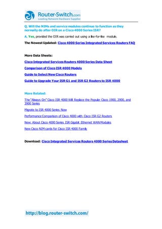 The new cisco isr 4461 faq | PDF