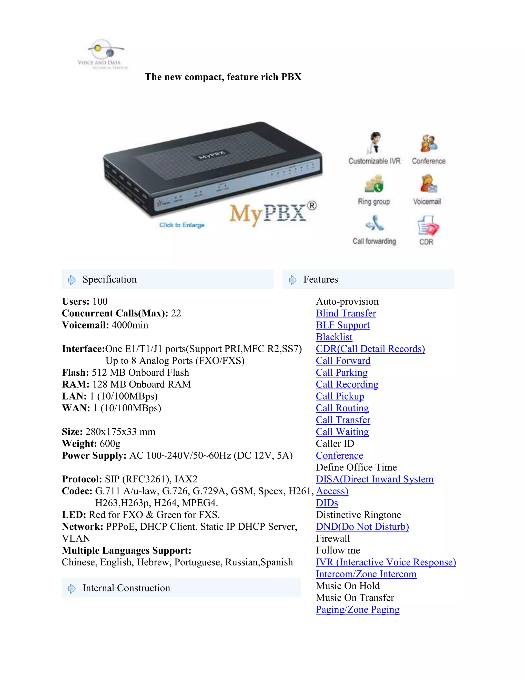 The New Compact, Feature Rich Pbx | PDF