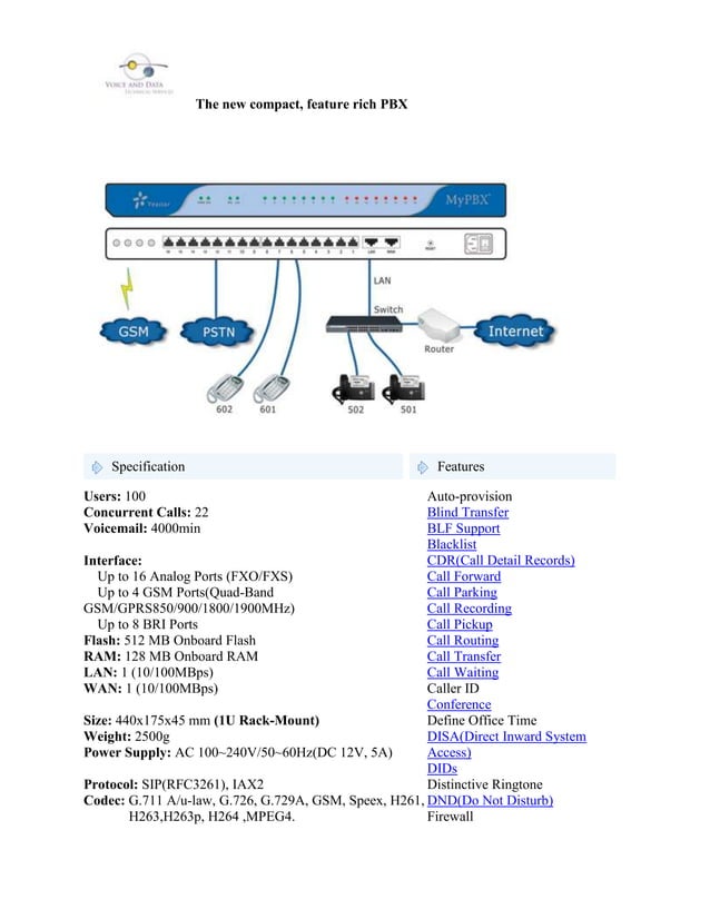 The New Compact, Feature Rich Pbx | PDF