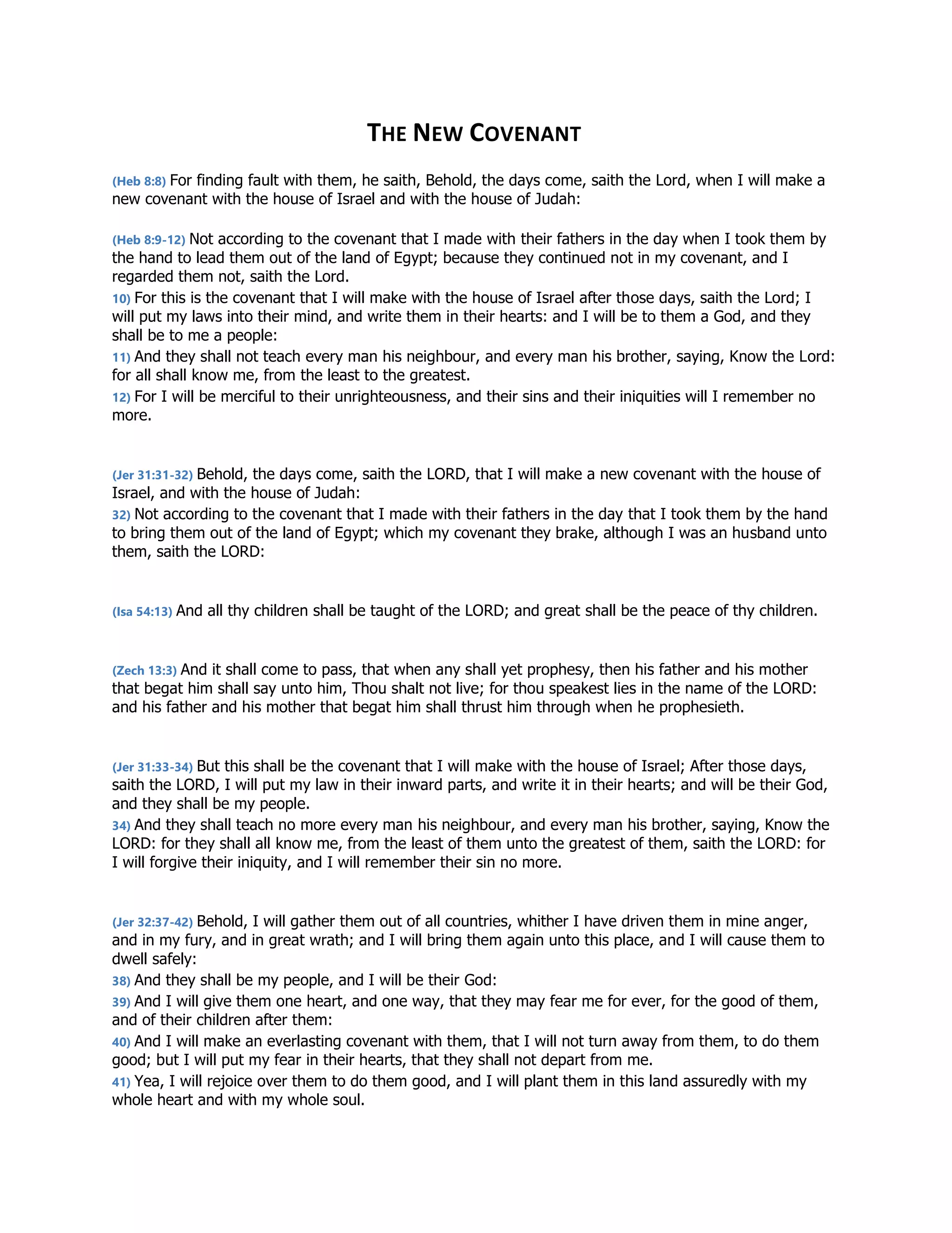 The new covenant | DOCX | Christianity | Religion & Spirituality