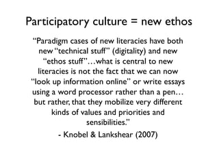 The New Ethos: Media & Information Literacies Part I | PDF