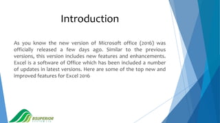 The new features of excel 2016 | PPTX