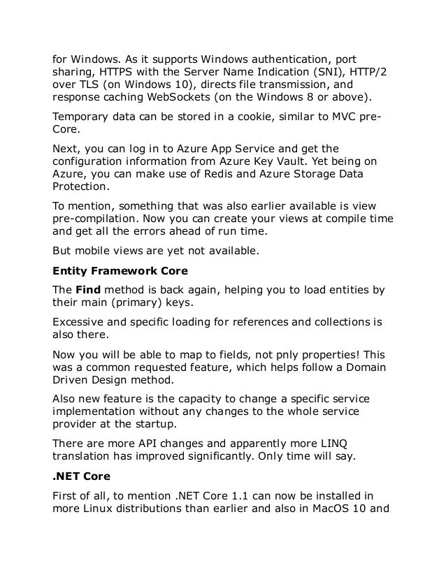 .net core versions and features - Juliduck