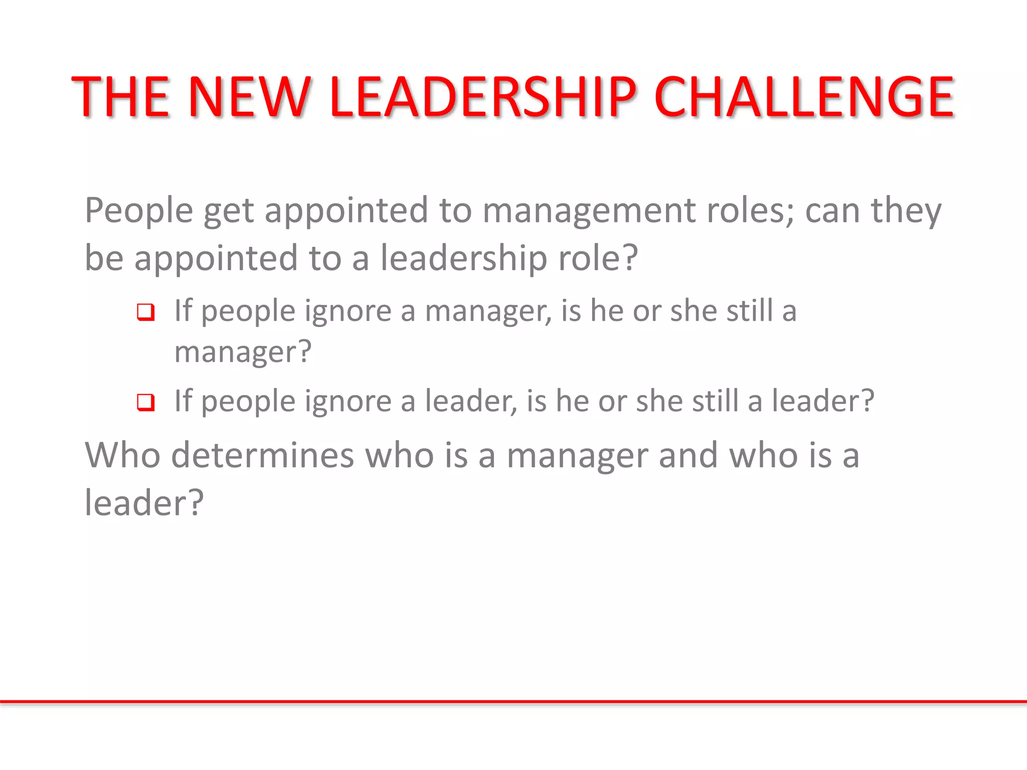 The new leadership challenge | PPTX