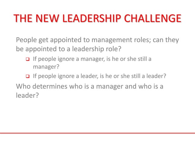 The new leadership challenge | PPTX | Executive Leadership & Management ...