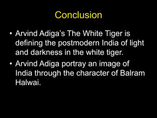 Representation of India in the white Tiger | PPT