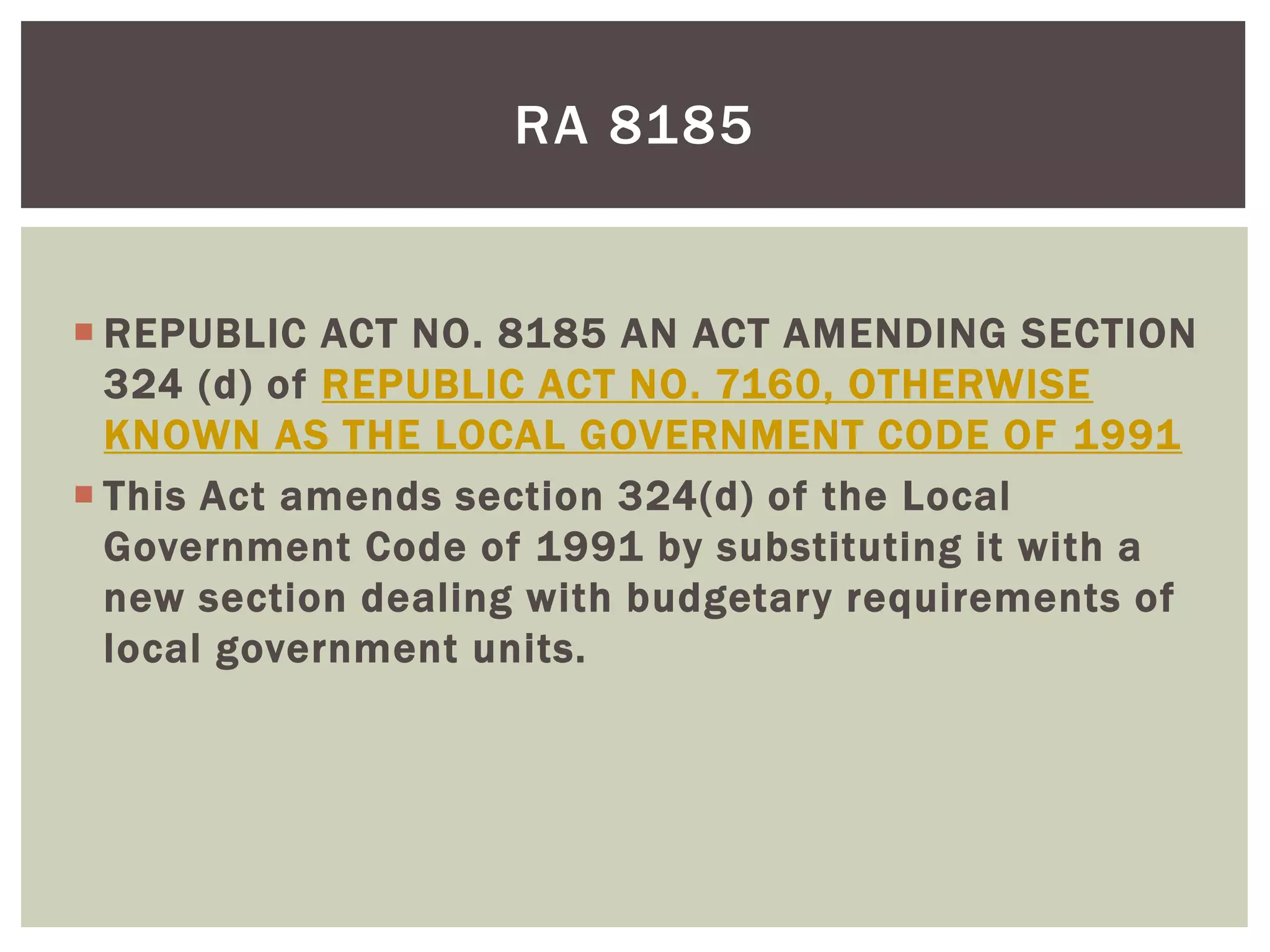 The Newly Created Local Government Code of the Philippines | PPTX