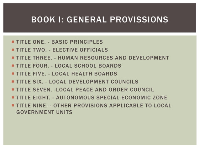The Newly Created Local Government Code of the Philippines | PPTX ...