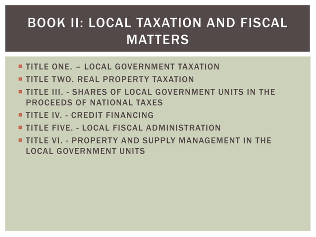 The Newly Created Local Government Code of the Philippines | PPTX ...