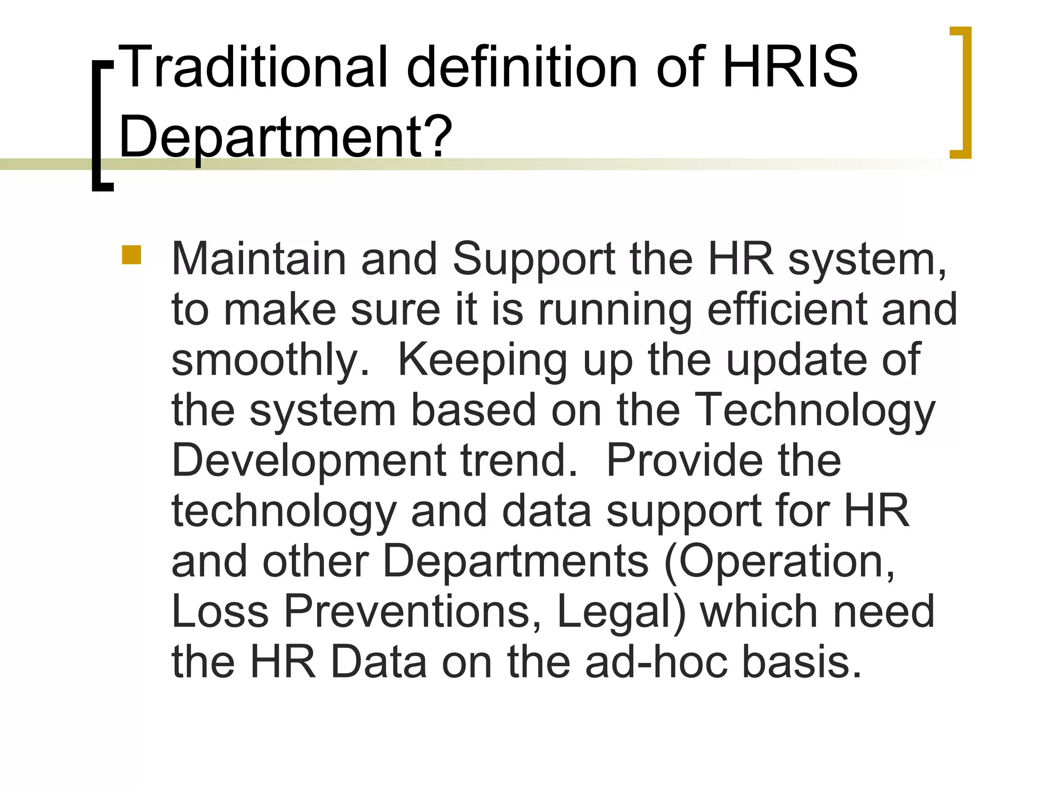 The New Mission Of HRIS | PPT