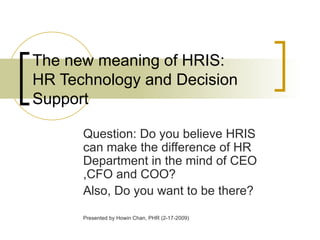 The New Mission Of HRIS | PPT