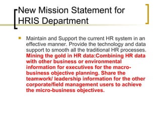 The New Mission Of HRIS | PPT