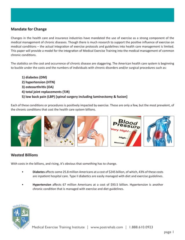 Medical Exercise Training: The New Modality | PDF