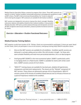 Medical Exercise Training: The New Modality | PDF