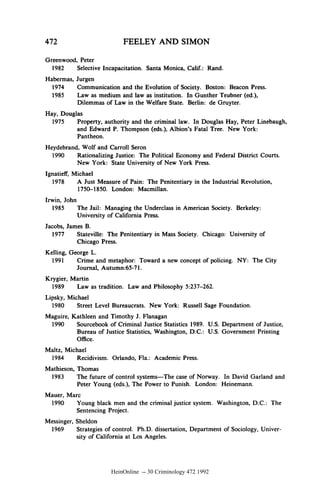 The new penology notes on the emerging strategy of corrections a | PDF