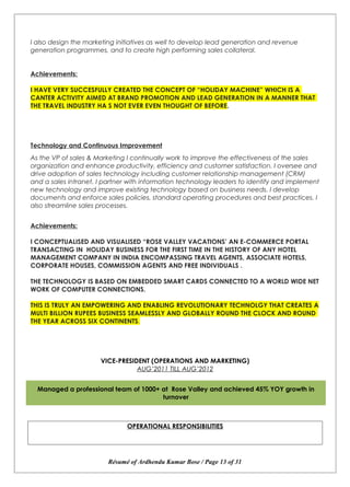 The new resume of ardhendu kumar bose new | DOC