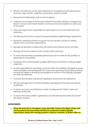 The new resume of ardhendu kumar bose new | DOC