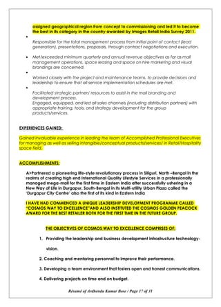 The new resume of ardhendu kumar bose new | DOC