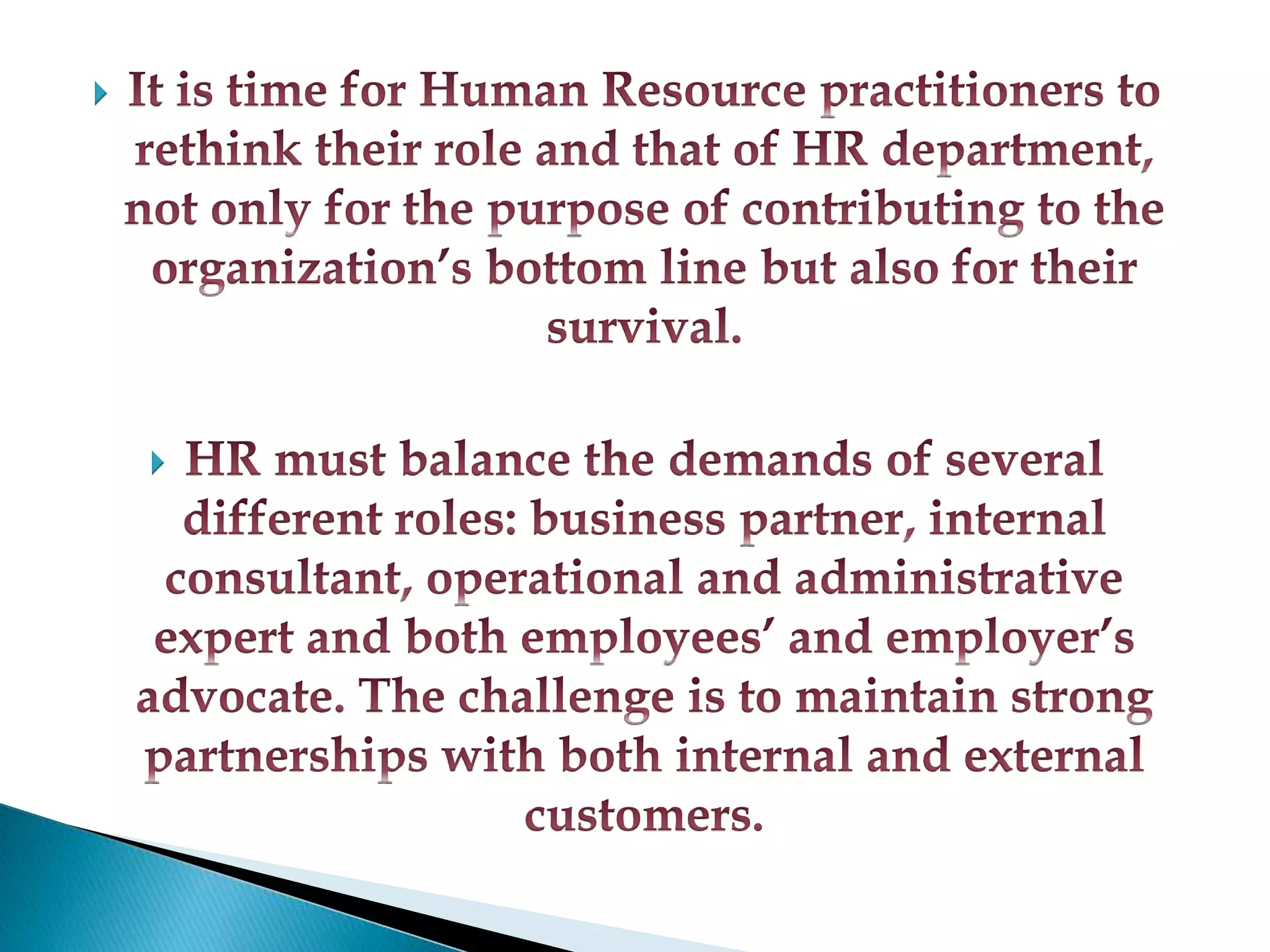 The New Role of Human Resources | PPT