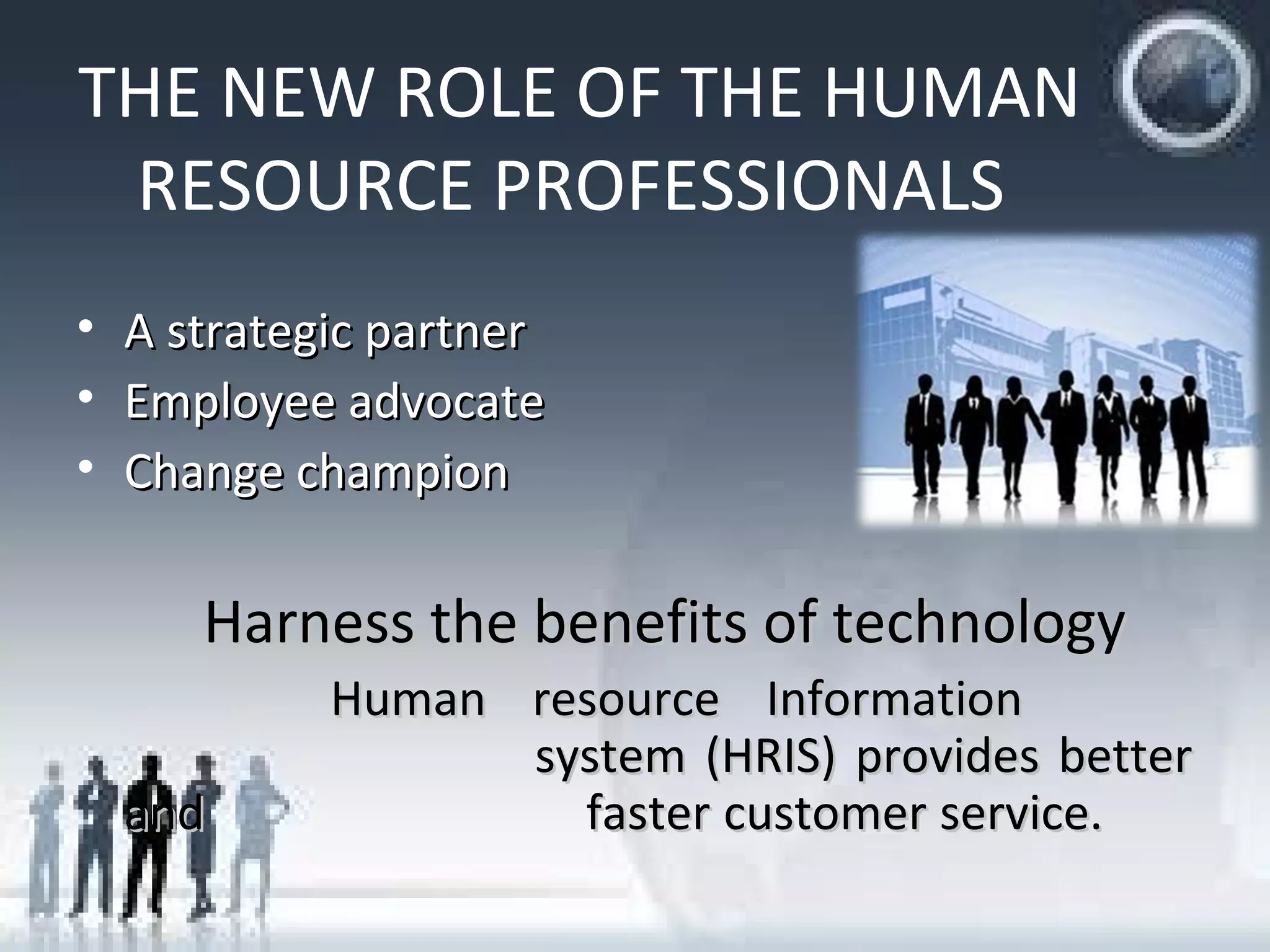 The new role of human resourses (2) | PPT | Free Download