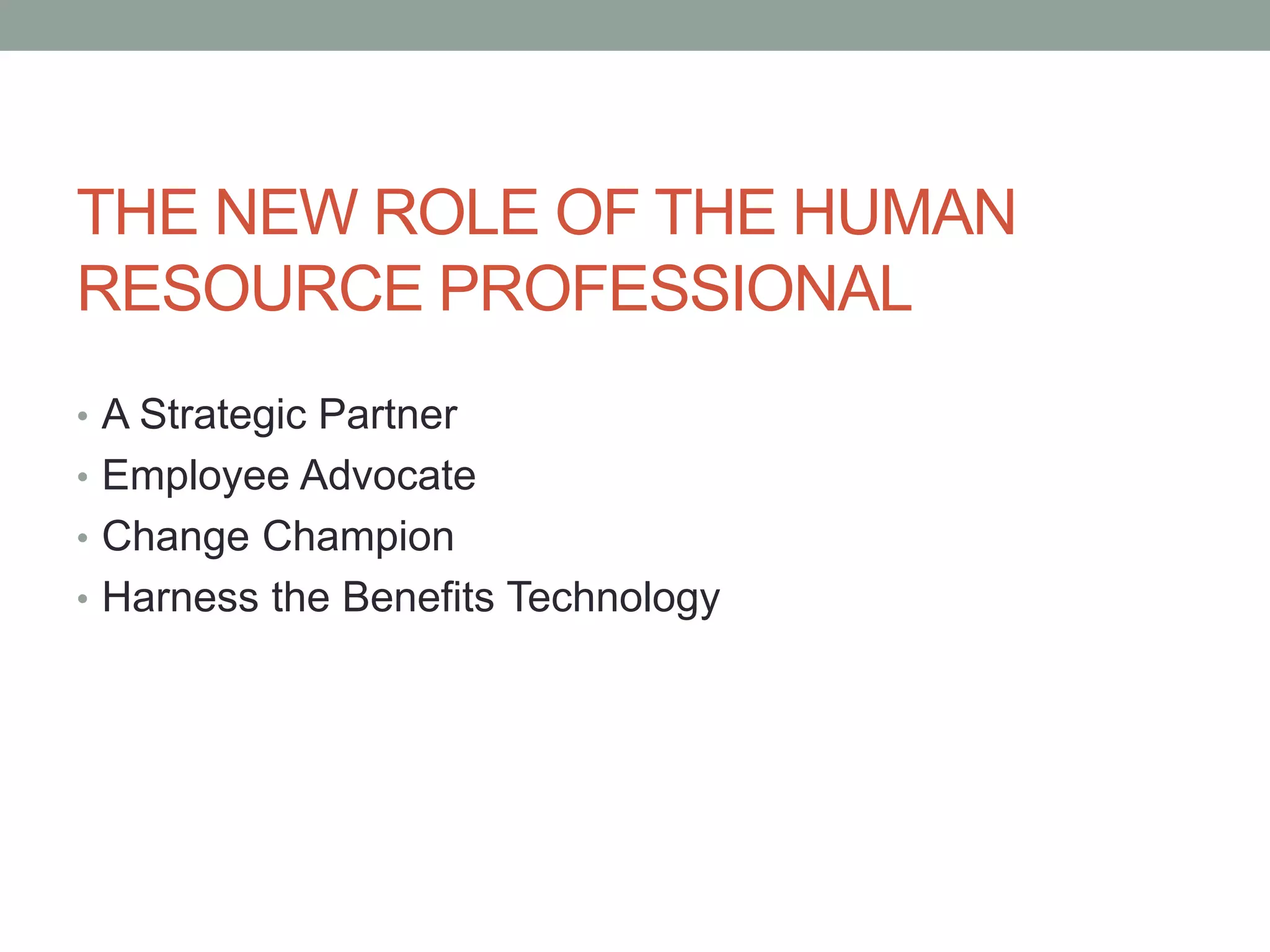 Chapter 3: The new roles of human resources | PPTX
