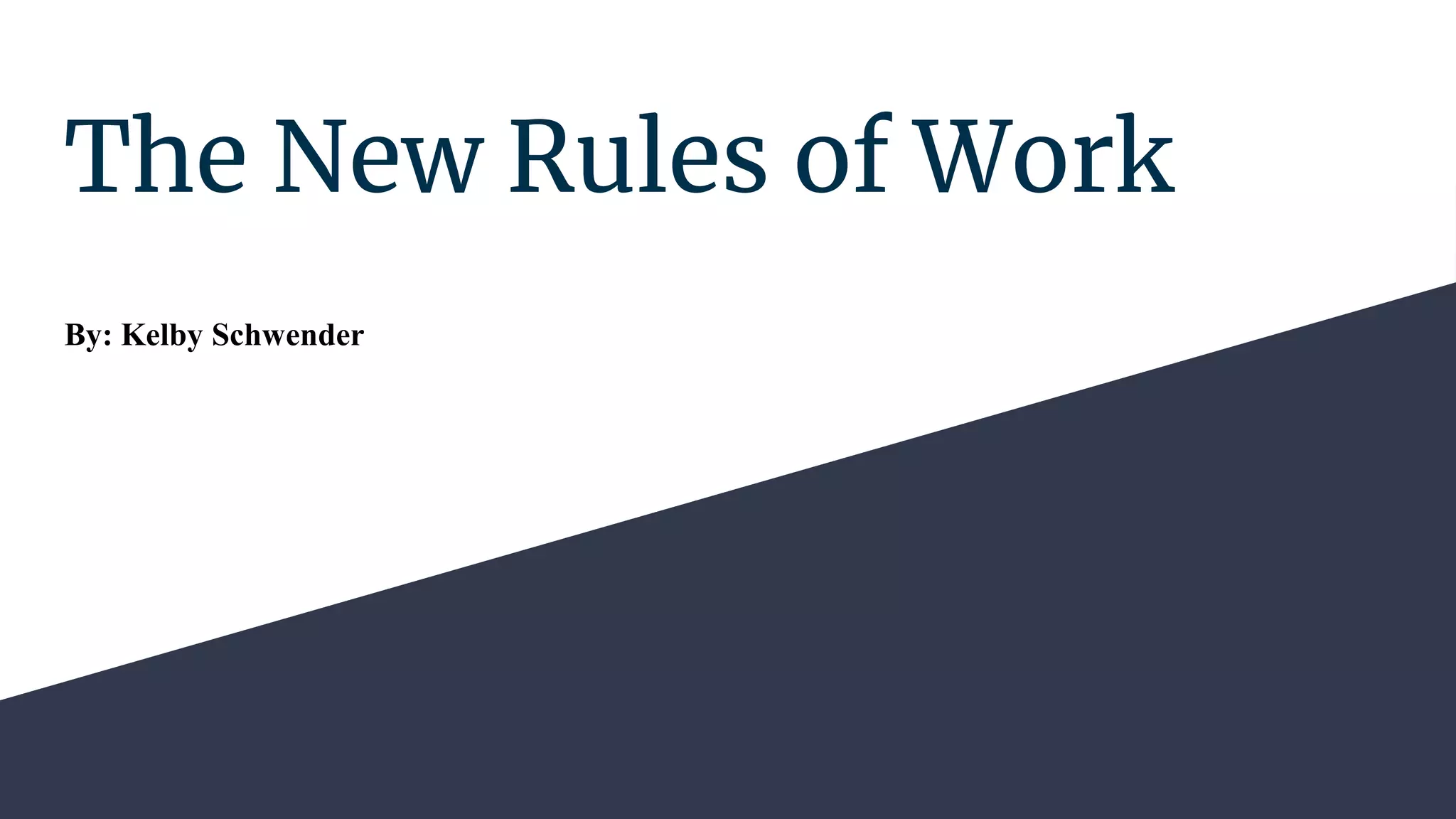 The new rules of work power point | PPT