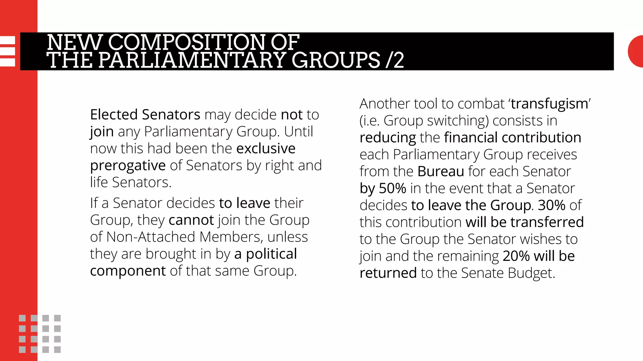 THE NEW SENATE RULES | PPT