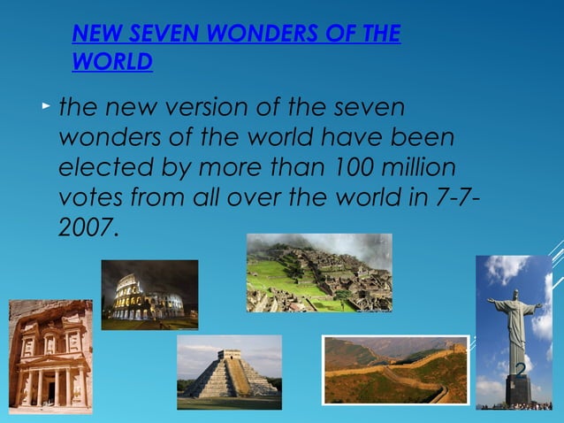 The new seven wonders of the world | PPT | South America Travel ...