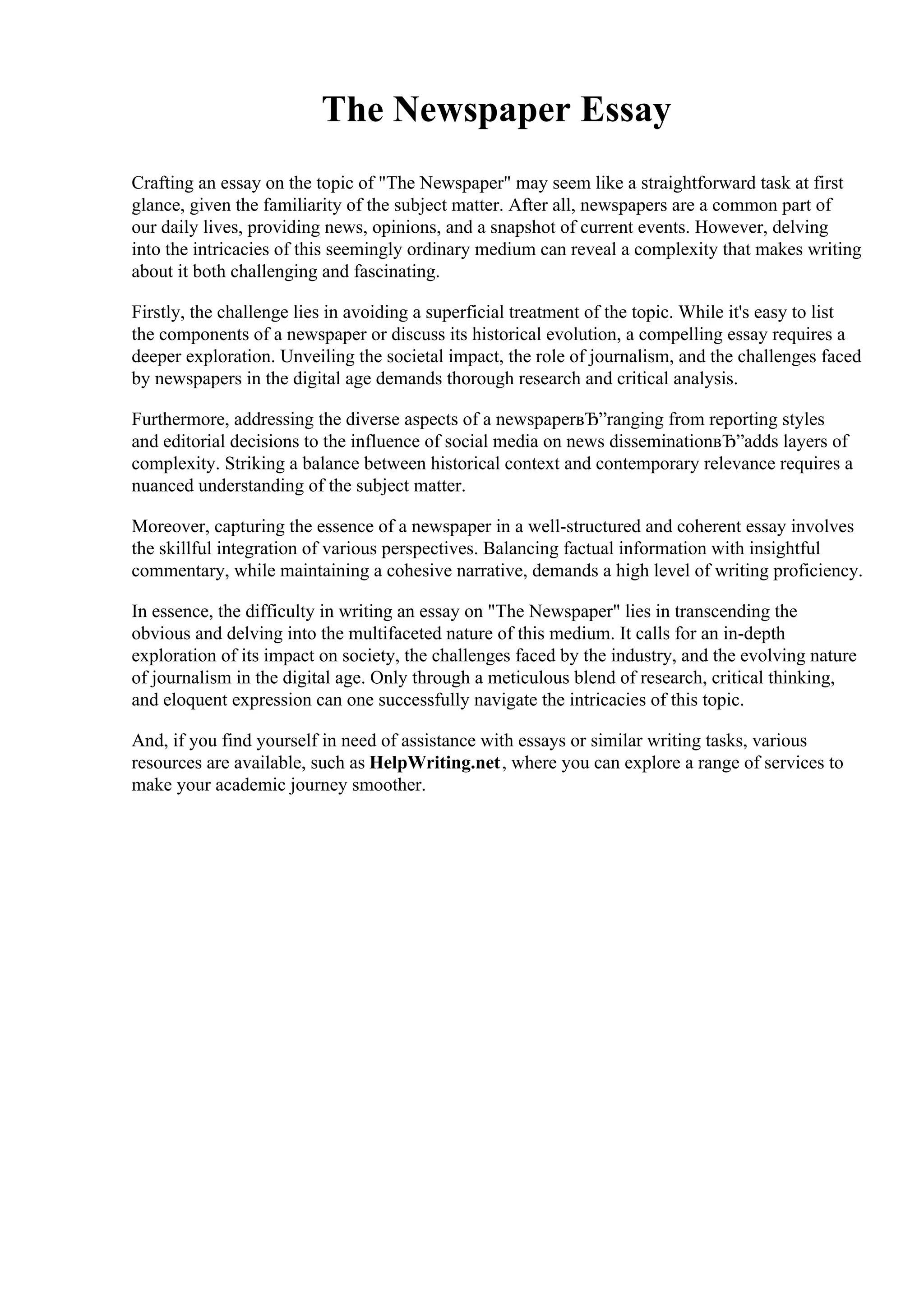 The Newspaper Essay.pdf