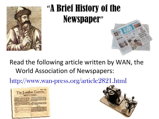 The newspaper lesson intro | PPT