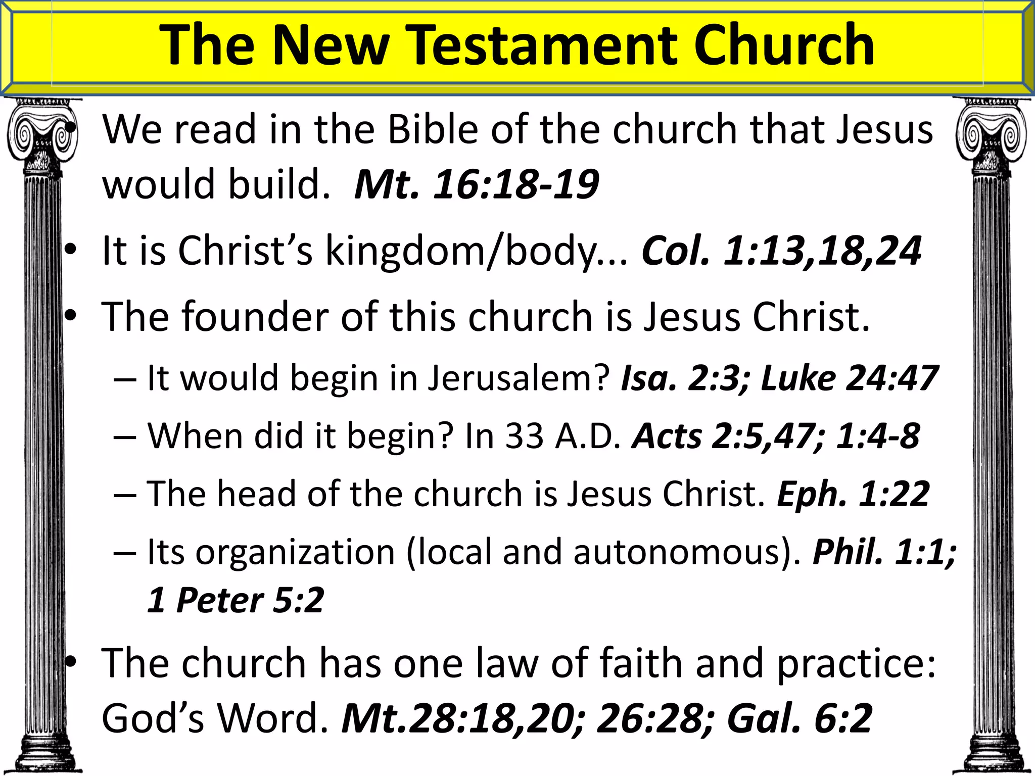 The New Testament church | PDF