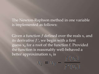 The newton raphson method | PPTX | Physics | Science